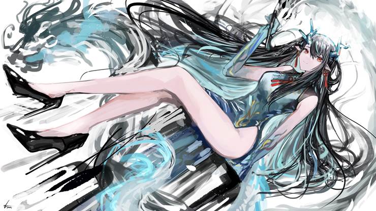 Dusk|插画师√A的龙娘插画图片 | BoBoPic