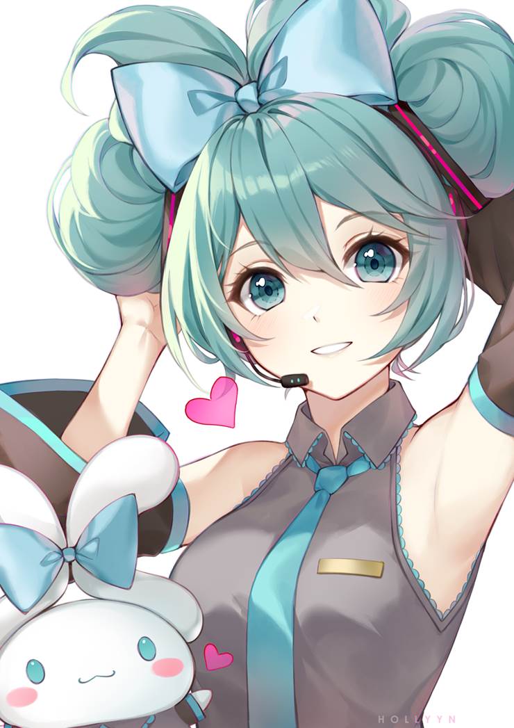 Miku x Cinnamoroll|插画师Hollyyn的玉桂狗初音插画图片 | BoBoPic