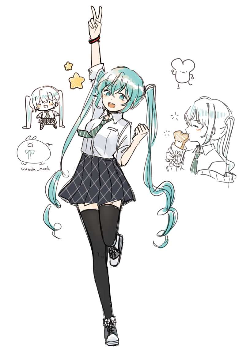 miku|wandu_mook的长筒袜插画图片 | BoBoPic