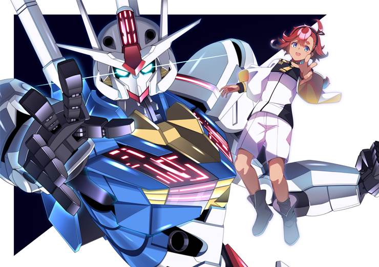 魔女和高达|插画师まて Skeb的风灵高达插画图片 | BoBoPic