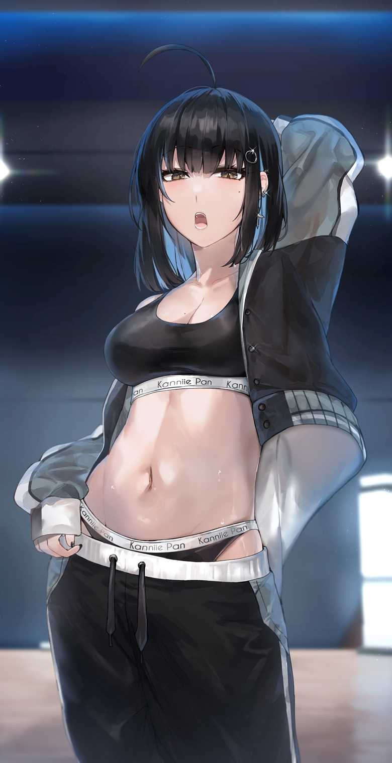肚脐,sports bra, - kanniiepan'illustration - PixivBox