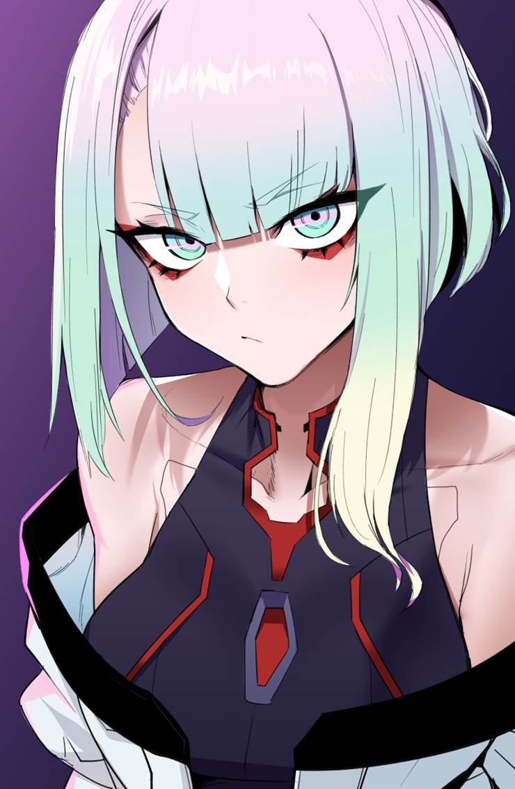 赛博朋克：边缘行者|插画师J.K.的露西插画图片 | BoBoPic