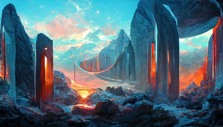 Land'sEdge|插画师Uomi的风景插画图片 | BoBoPic