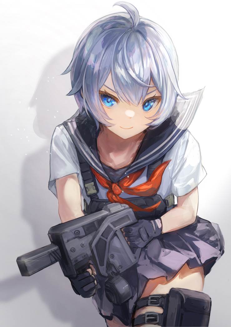 むつきちゃん|pixiv画师ヨシアキ的武装JK插画图片 | BoBoPic