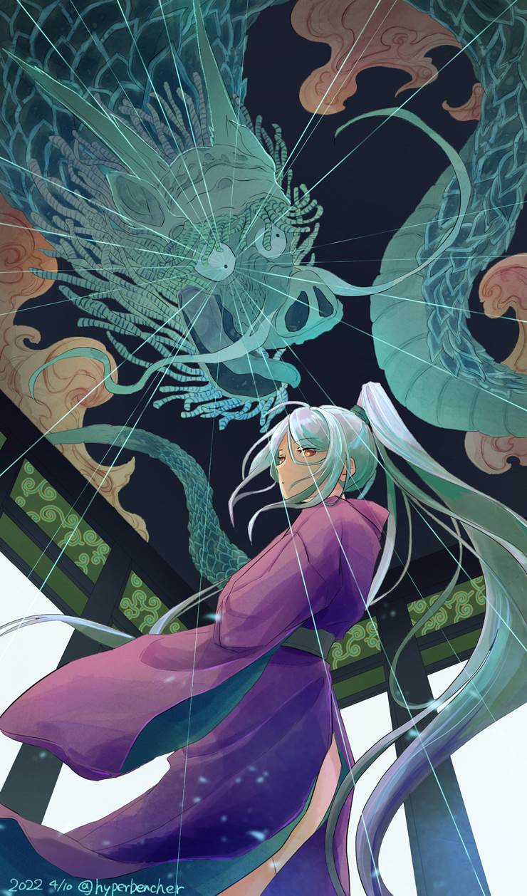 ponytail,silver hair,long hair,kimono,Japanese style,kimono,original,illustration,creation, - 銀鮫 ...