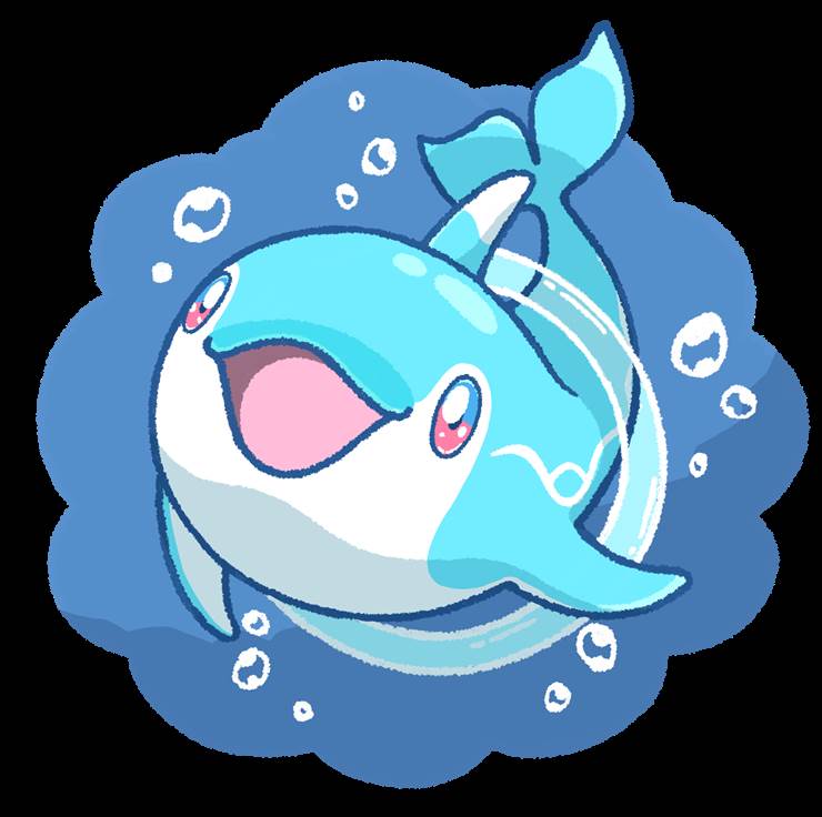 关都#963海豚宝可梦，波普海豚(ナミイルカ)插画图片 | BoBoPic