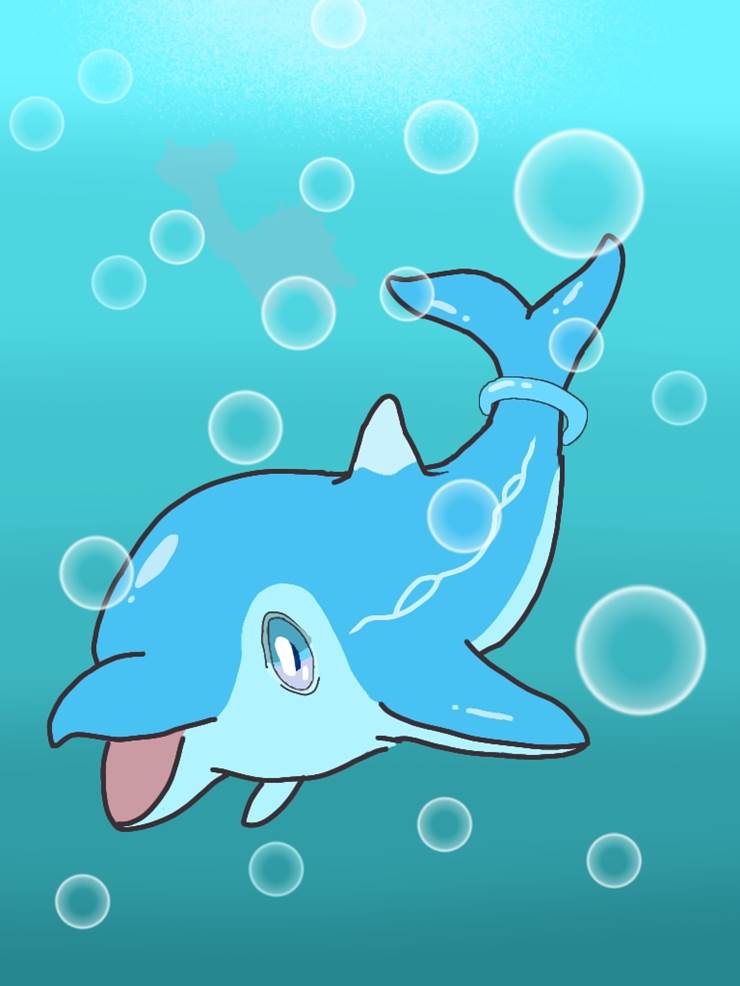 关都#963海豚宝可梦，波普海豚(ナミイルカ)插画图片 | BoBoPic