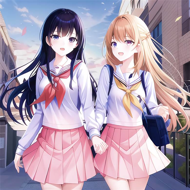 无题|插画师m^_^m的手牵手的人物插画图片 | BoBoPic