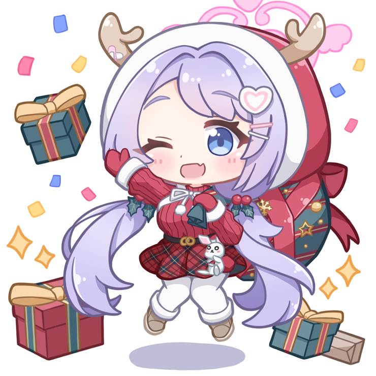 圣诞花蝇插画师寝癖的碧蓝档案朝颜花依插画图片 Bobopic