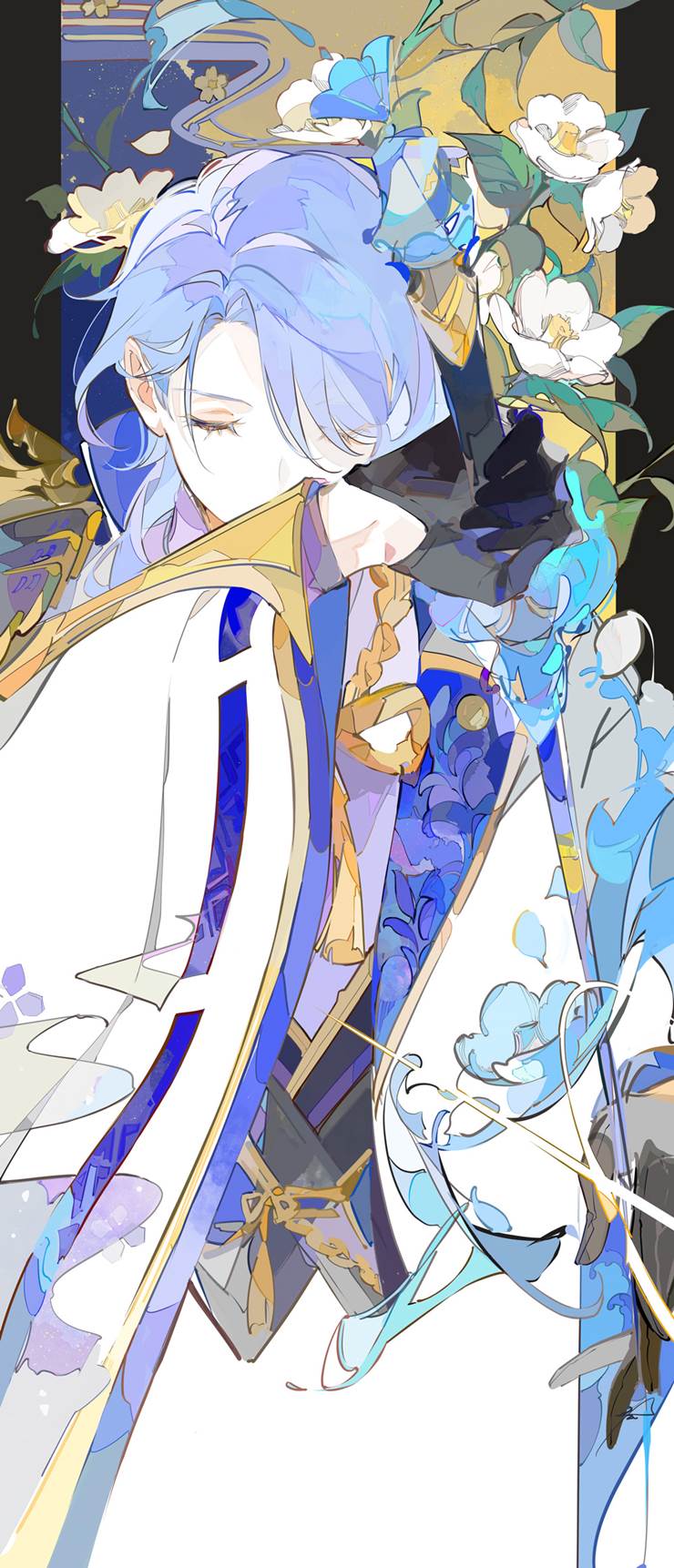 |插画师ezu的神里绫人插画图片 | BoBoPic