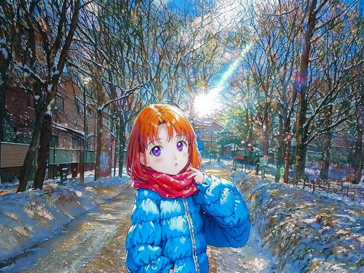 Pixiv美图插画师washboardjim的冬天景色插画图片 Bobopic