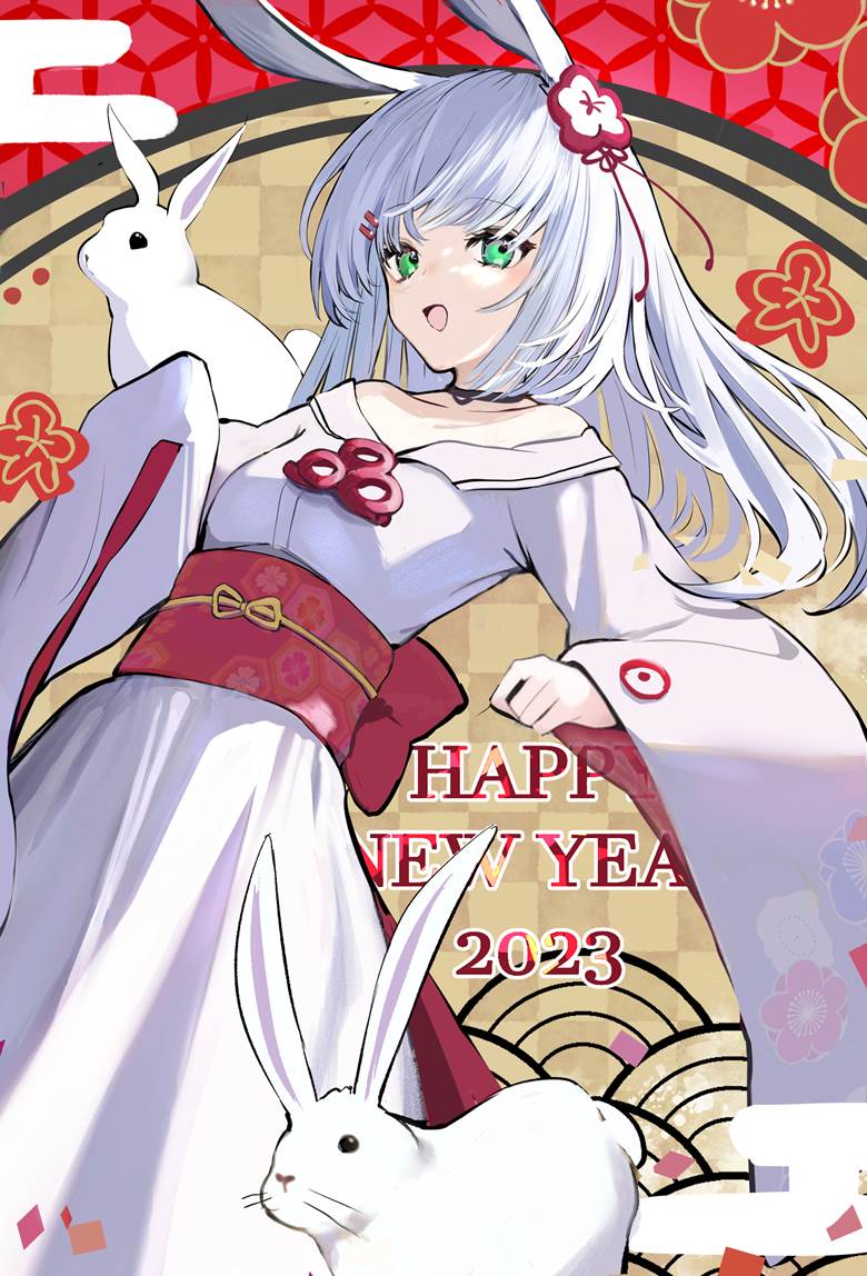 开门兔|插画师peno的2023兔年插画图片 | BoBoPic