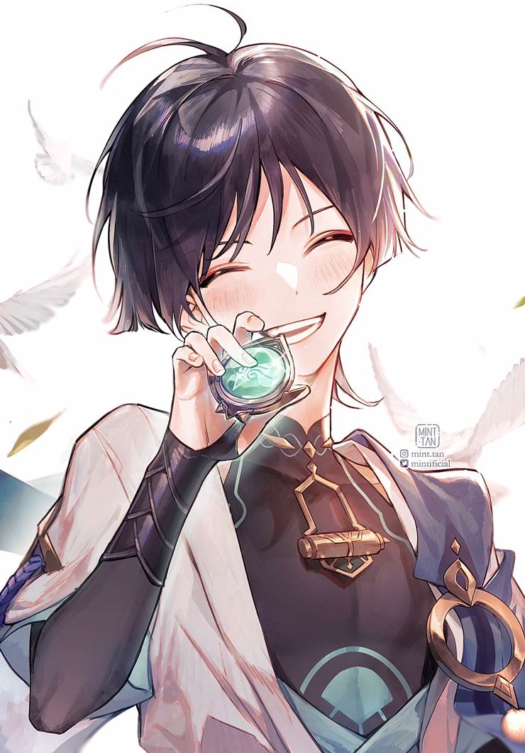 Genshin Impact,插画,散兵,Wanderer (Genshin Impact),原神10000收藏, - mint-tan'illustration - pixivdaily