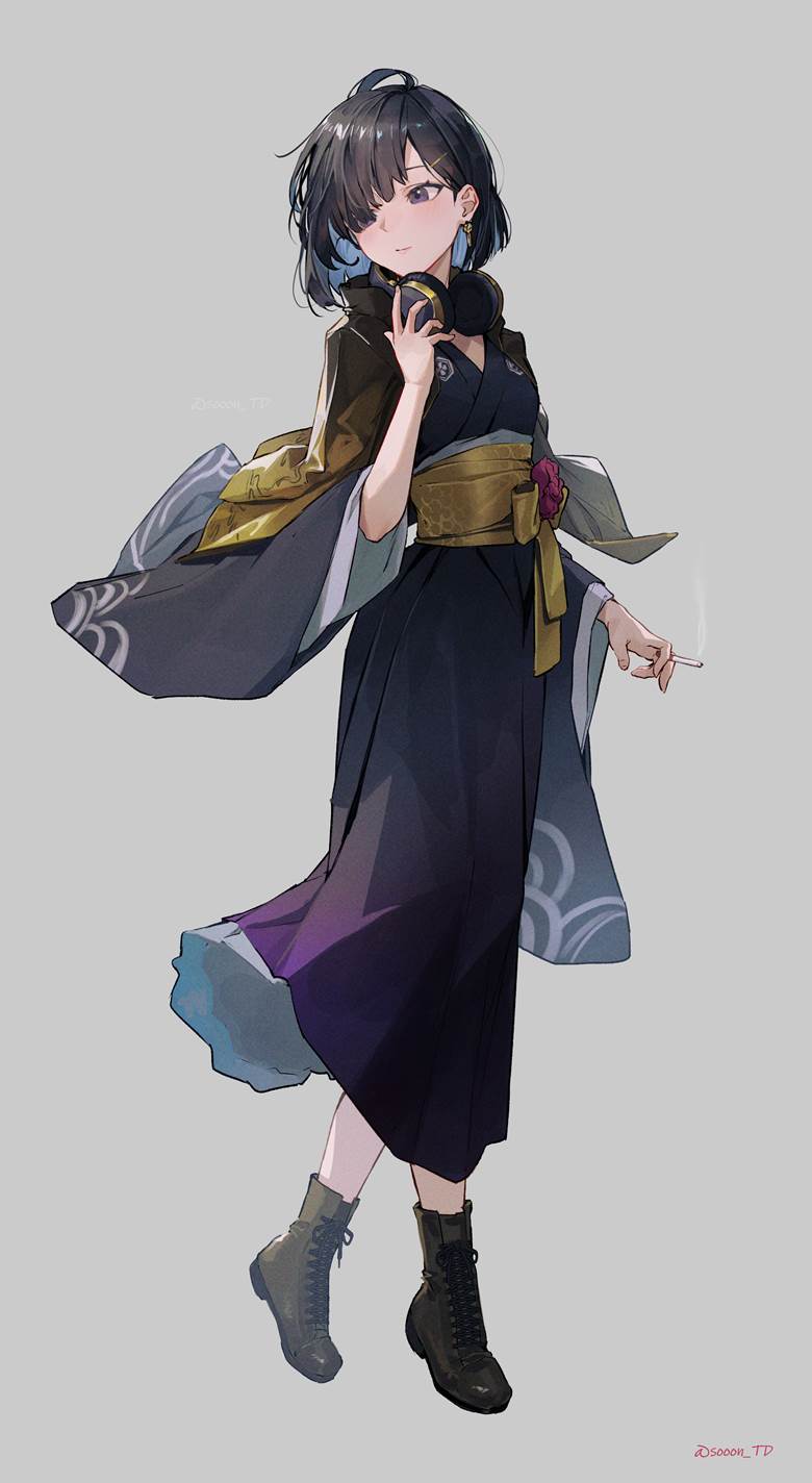OC|插画师sooon的和服插画图片 | BoBoPic