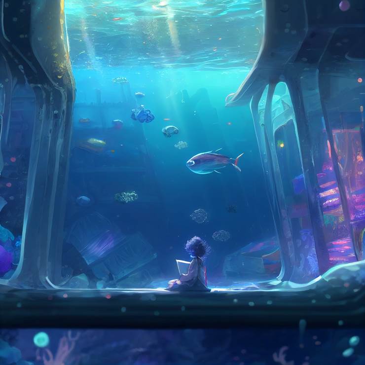 水族馆|插画师mio的AI风景插画图片 | BoBoPic