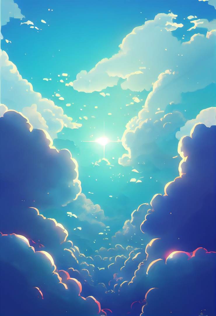 朝着光的方向|插画师mio的AI风景插画图片 | BoBoPic