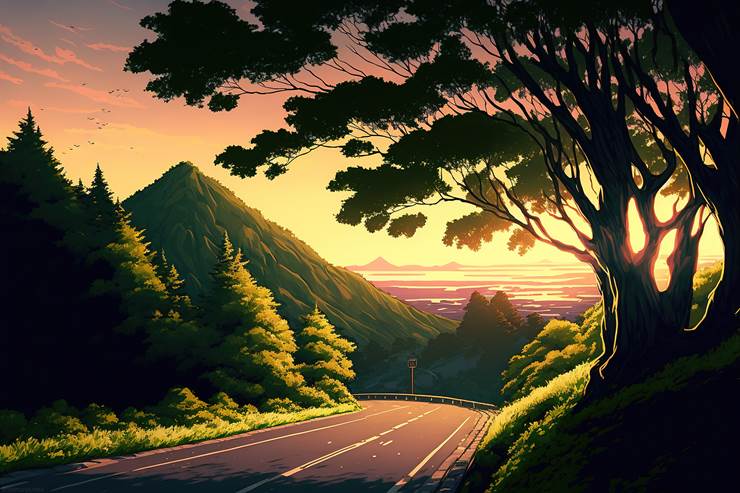 WhereIsTheNextTurning|插画师Uomi的树木插画图片 | BoBoPic