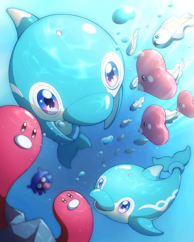 关都#963海豚宝可梦，波普海豚(ナミイルカ)插画图片 | BoBoPic