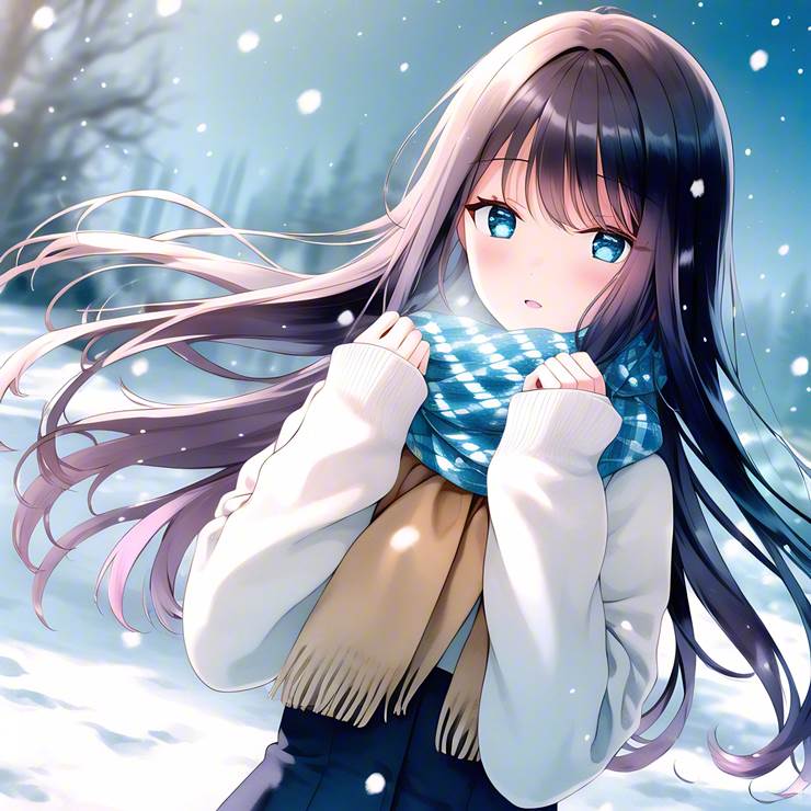 original,snow,winter,scarf,girl, - Shinwa Ryu'illustration - PixivBox
