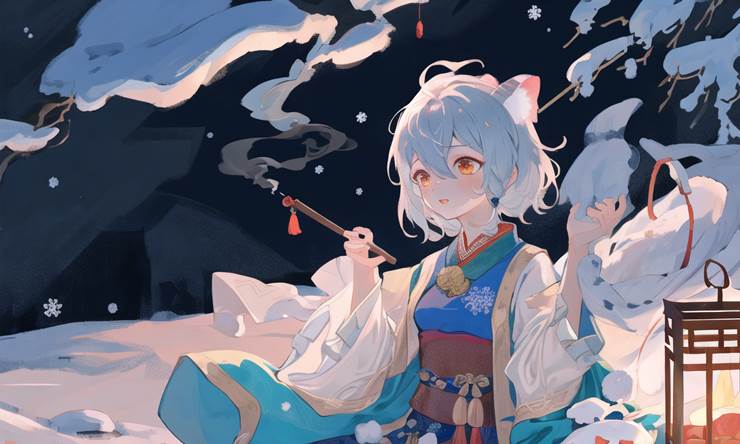 琥珀玲·冬1|插画师chunliangmmr的冬天景色插画图片 | BoBoPic