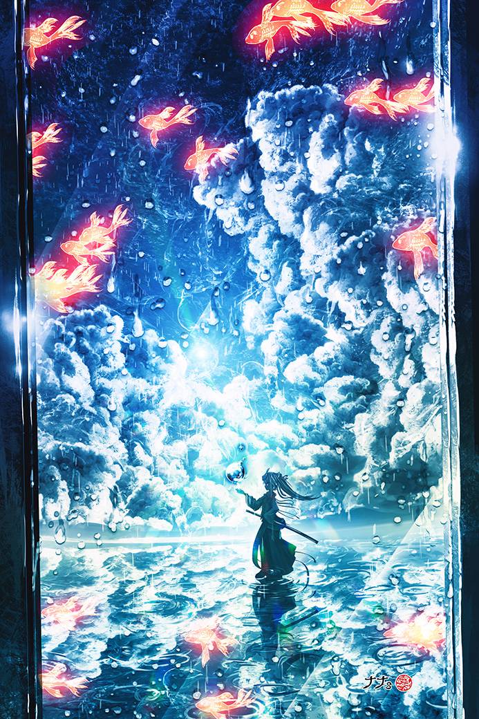雨水|插画师ナナs的风景插画图片 | BoBoPic