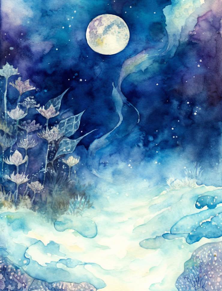 月夜插画师mio的ai风景插画图片 Bobopic