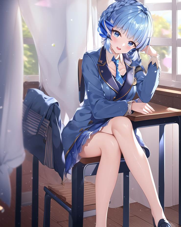 神里绫华JK|插画师甘雨以外もAIで作りたい的AI绘图（原神）插画图片 | BoBoPic