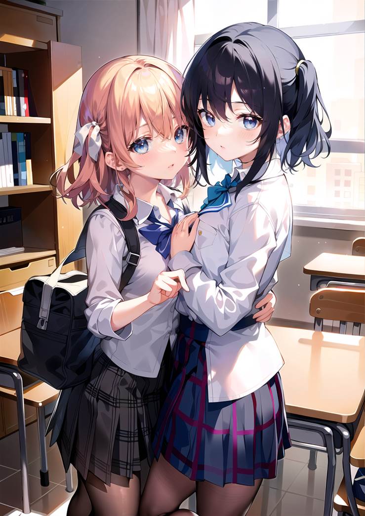 秘密很容易被发现|插画师mew（みゅぅ）的AI绘图JK少女插画图片 | BoBoPic