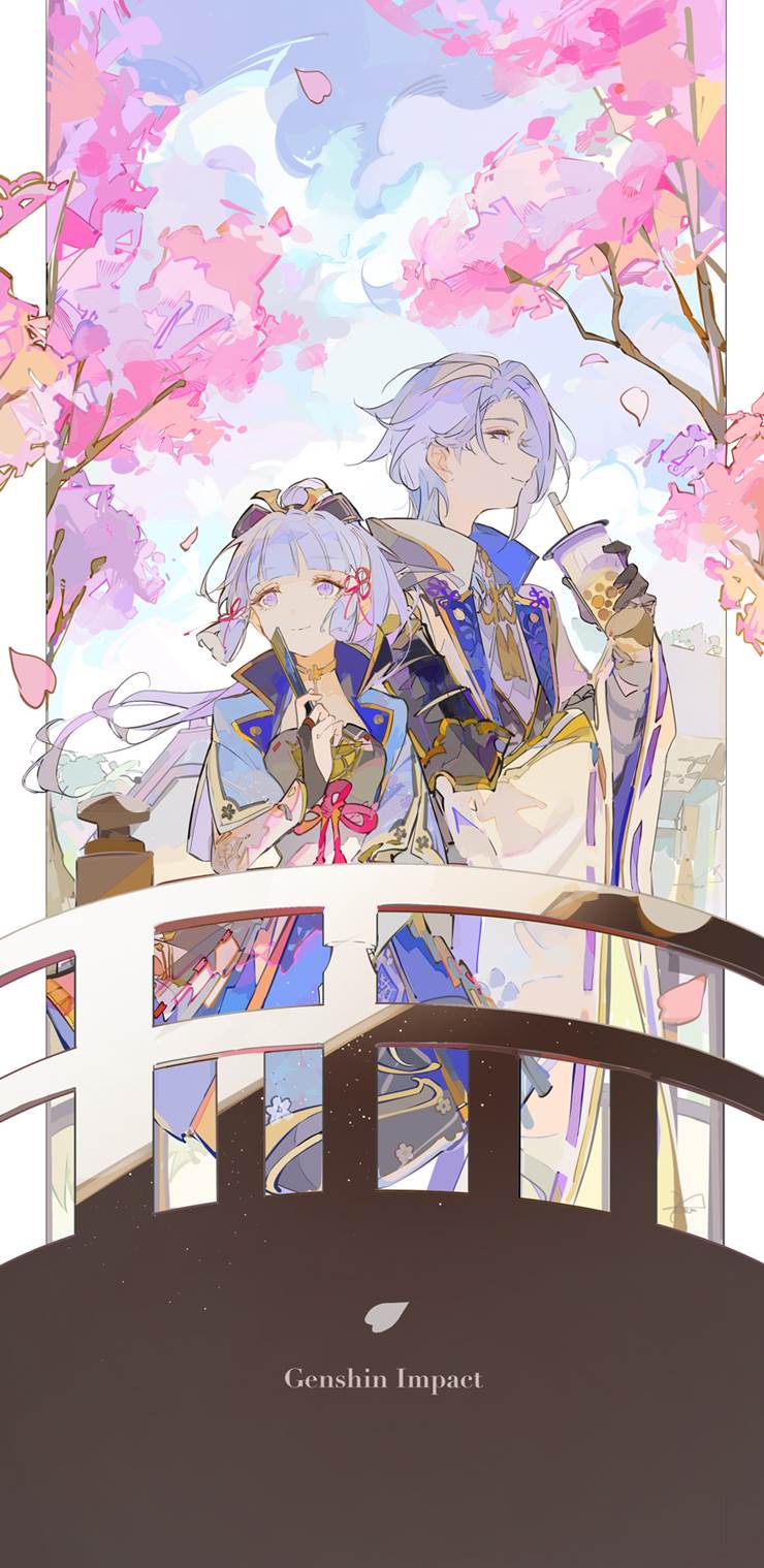 |插画师ezu的神里绫华插画图片 | BoBoPic