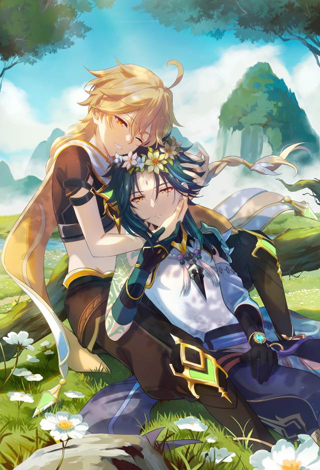 花冠|插画师FCC的魈空插画图片 | BoBoPic