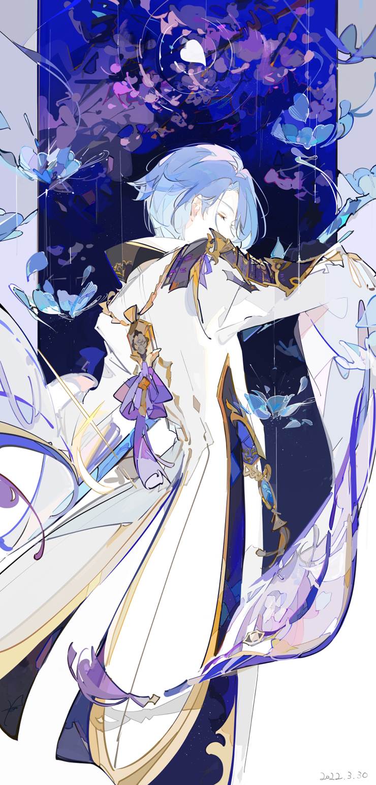 |插画师ezu的神里绫人插画图片 | BoBoPic