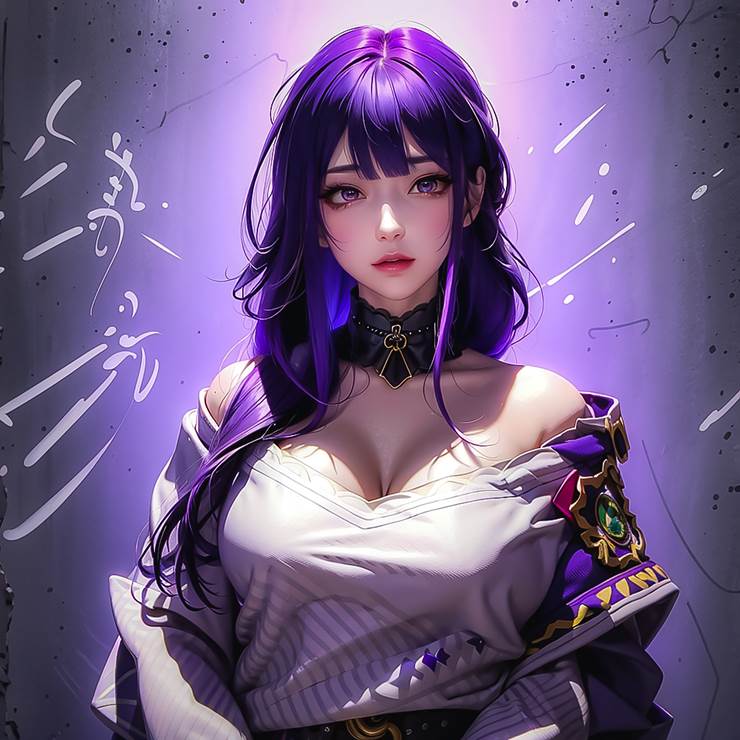 Raiden|插画师Chaw的AI绘图（原神）插画图片 | BoBoPic