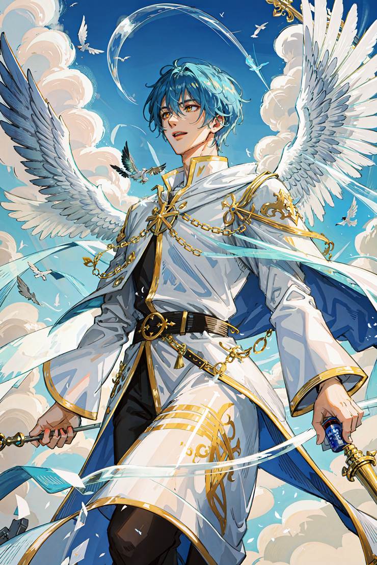 Archangel 2|插画师MAX的AI绘图（帅哥）插画图片 | BoBoPic