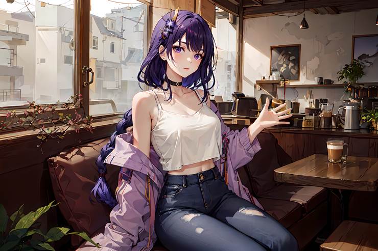 RaidenEiModernAU(2)|插画师Accelthreat的AI绘图（原神）插画图片 | BoBoPic