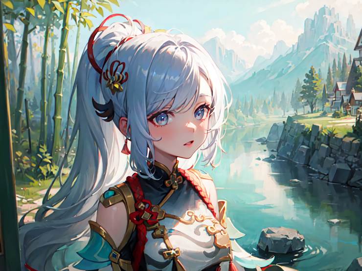 申鹤Inaforest|插画师Arpsa的AI绘图（原神）插画图片 | BoBoPic