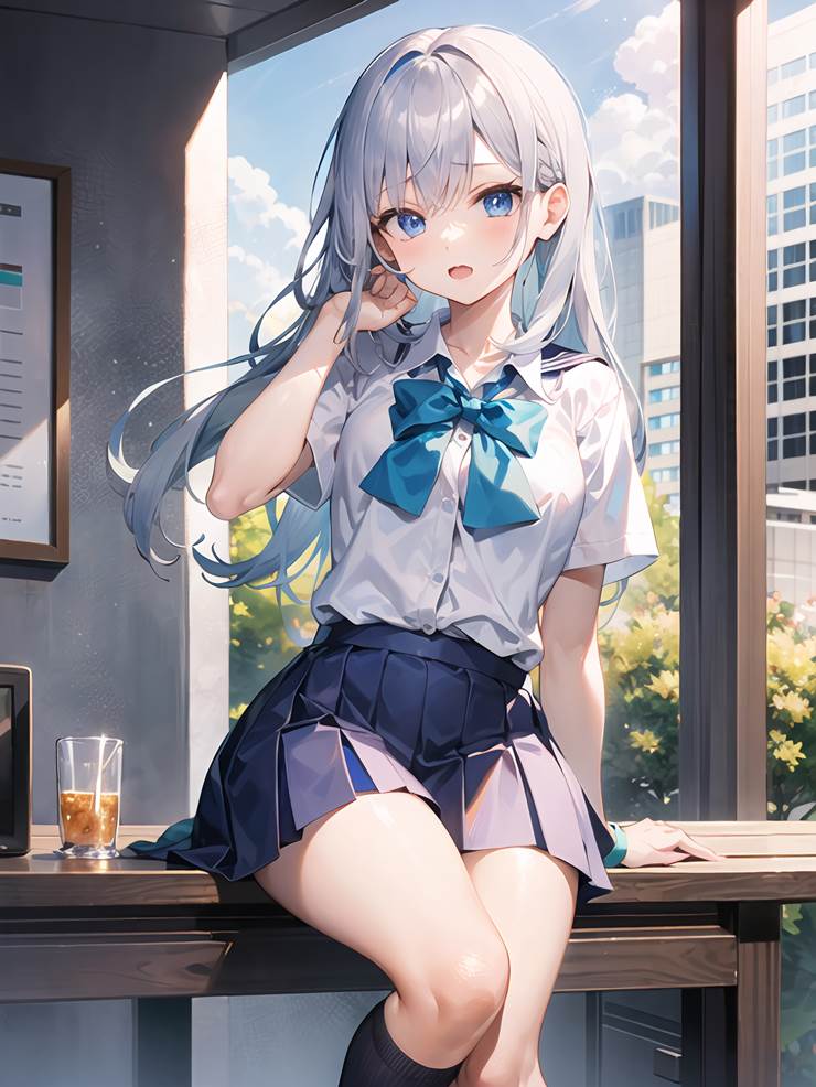 今天开始是新学期!|插画师なるみん的AI绘图JK少女插画图片 | BoBoPic