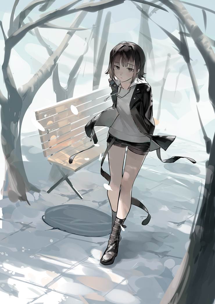 插画师的女孩插画图片 Bobopic