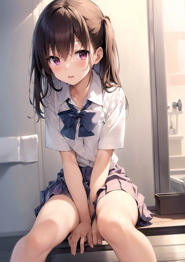 要不要洗个澡|插画师mew（みゅぅ）的AI绘图JK少女插画图片 | BoBoPic