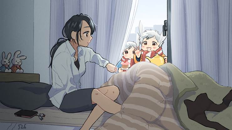 小小的访客|插画师526的女孩插画图片 | BoBoPic