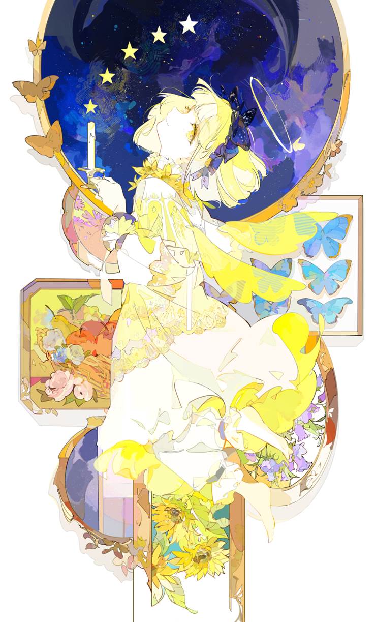 |插画师ezu的天使光环插画图片 | BoBoPic