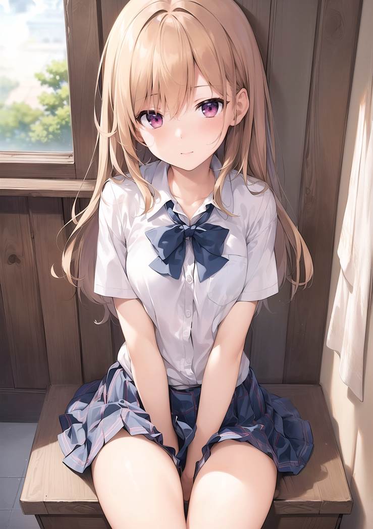 孤影悄然|插画师mew（みゅぅ）的AI绘图JK少女插画图片 | BoBoPic