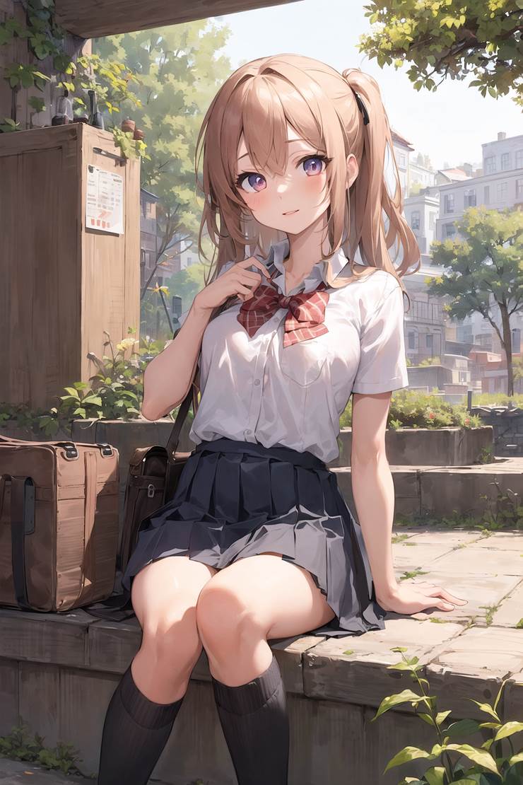 喂，就这样交往下去吧|插画师mew（みゅぅ）的AI绘图JK少女插画图片 | BoBoPic