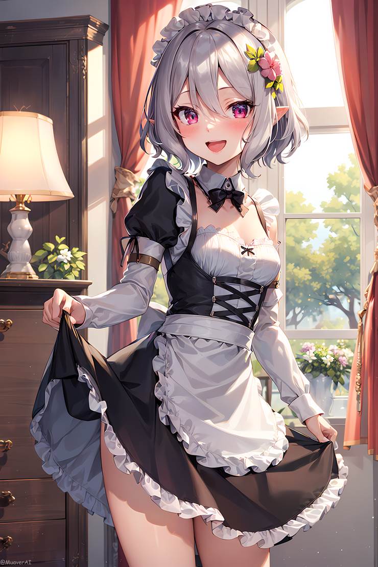 Maid//Kokkoro|插画师MuaverAI的AI绘图（女仆）插画图片 | BoBoPic