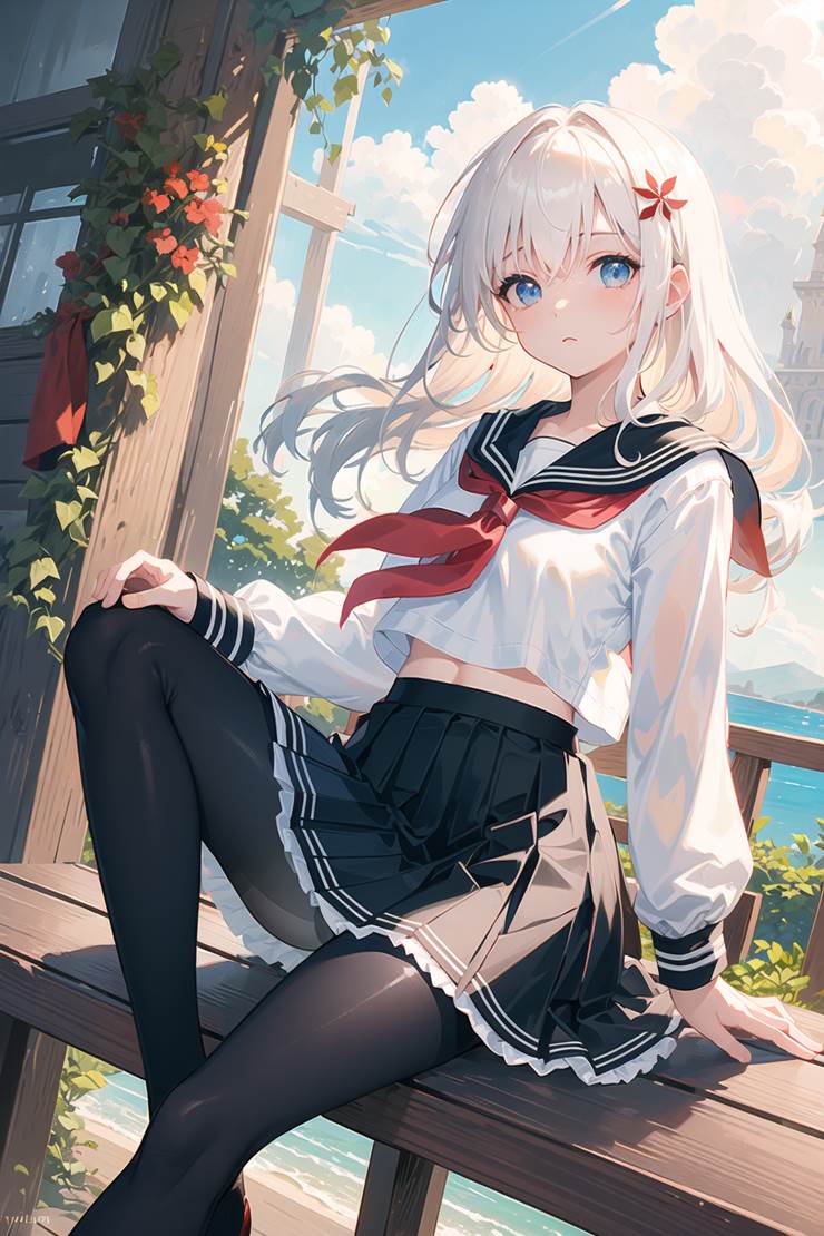 异世界 制服|插画师XYorange的AI绘图JK少女插画图片 | BoBoPic