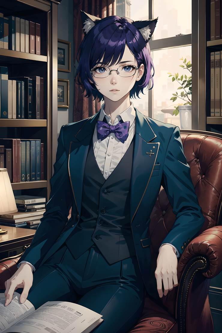 The Professor|插画师XrystlViolet的AI绘图（帅哥）插画图片 | BoBoPic