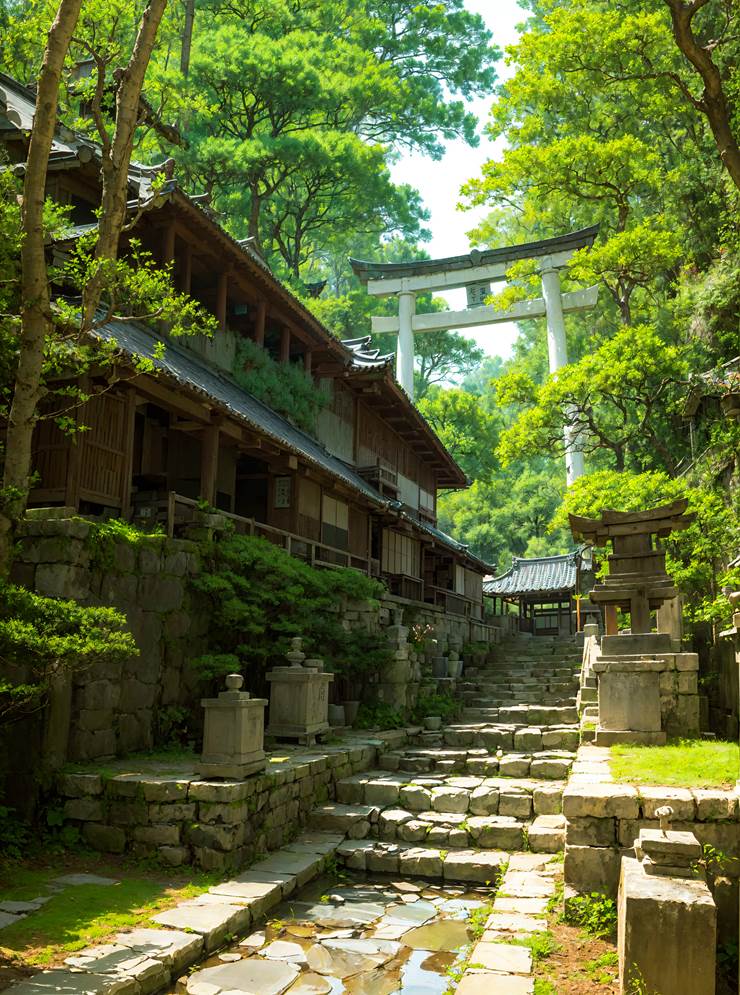 AI画作4K262鸟居|插画师yangwenchao的AI绘图（风景）插画图片 | BoBoPic