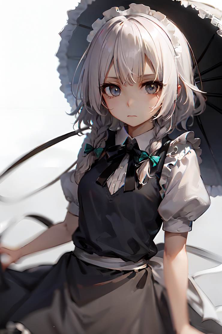 十六夜咲夜|插画师aki的AI绘图（东方project）插画图片 | BoBoPic