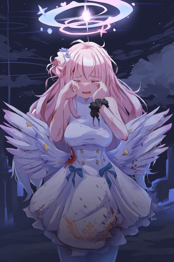 Mika Misono,碧蓝档案,teary-eyed, - Rea.sky'illustration - PixivBox