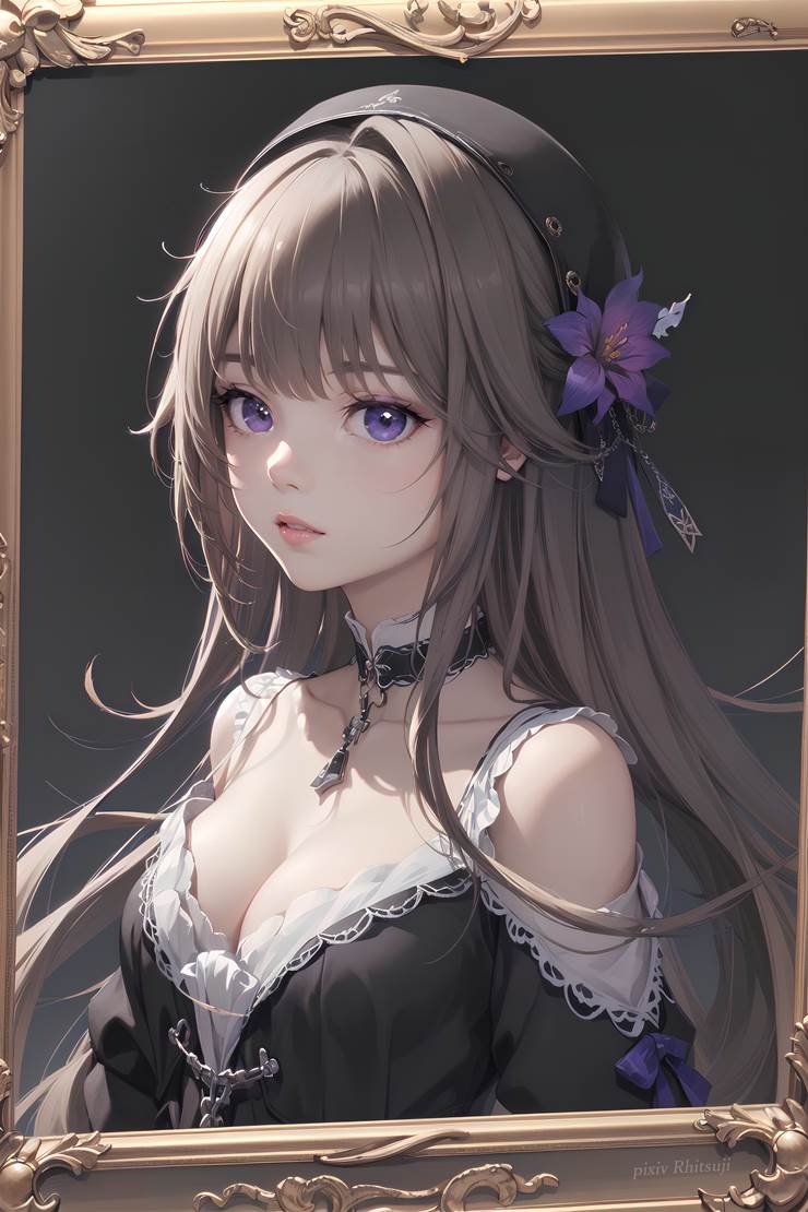 肖像画|插画师Rひつじ的魅惑的乳沟插画图片 | BoBoPic