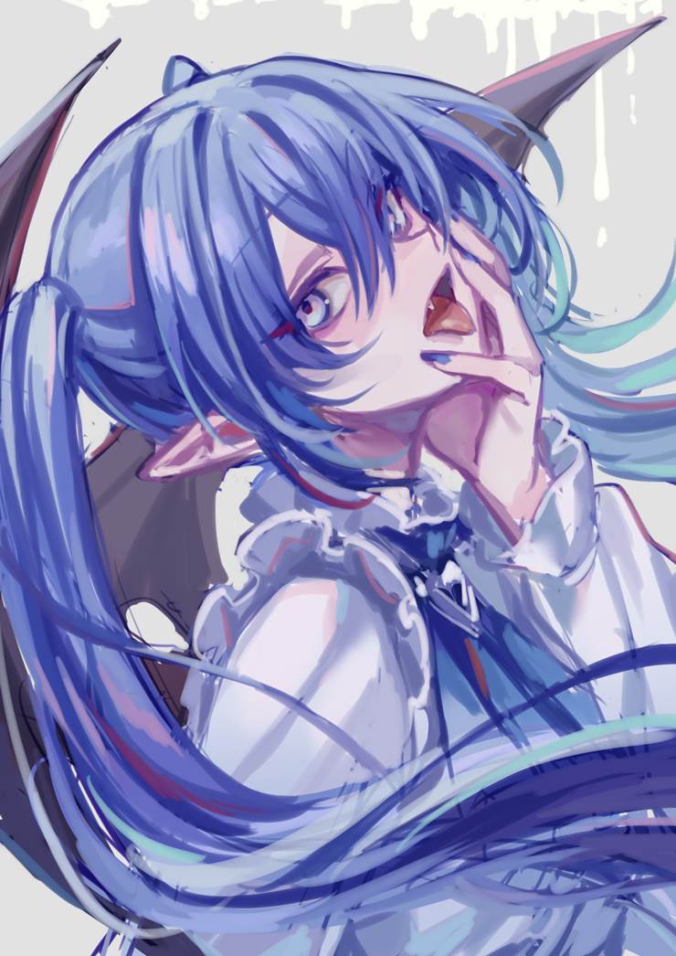 蓝色吸血鬼|插画师すざく（旧名*zoff）的吸血鬼插画图片 | BoBoPic